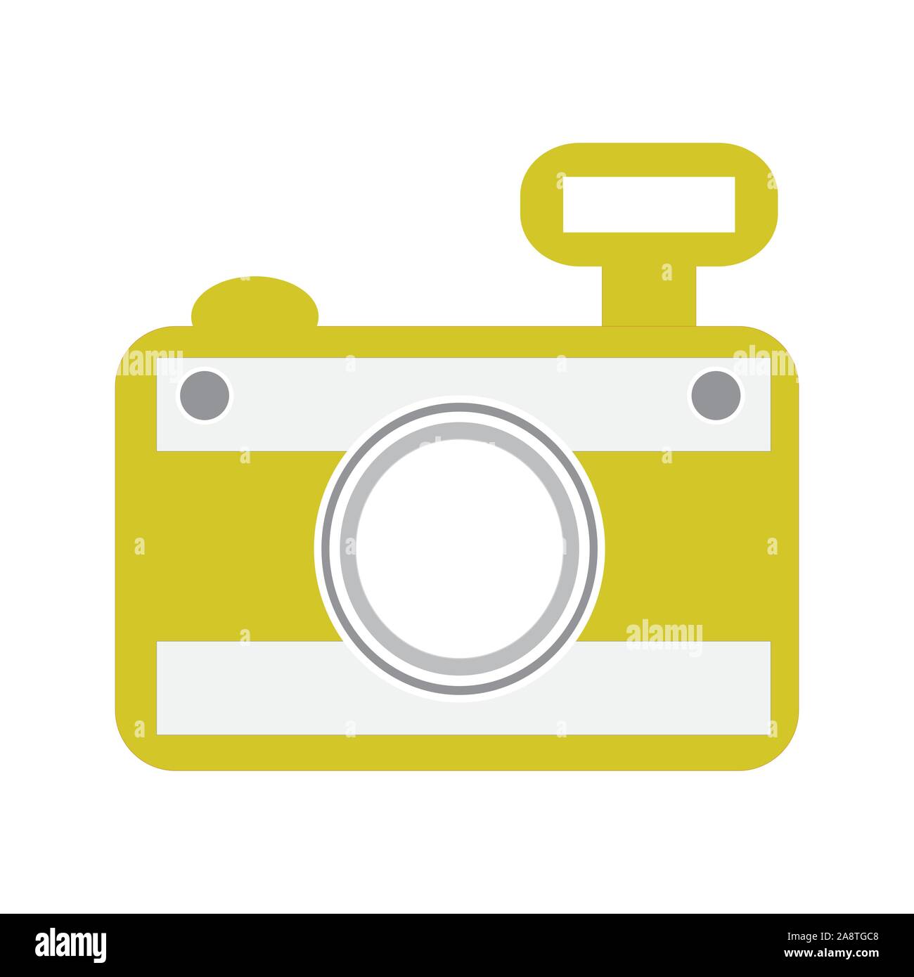 A Yellow Hand Held Camera On White Stock Vector Image & Art - Alamy