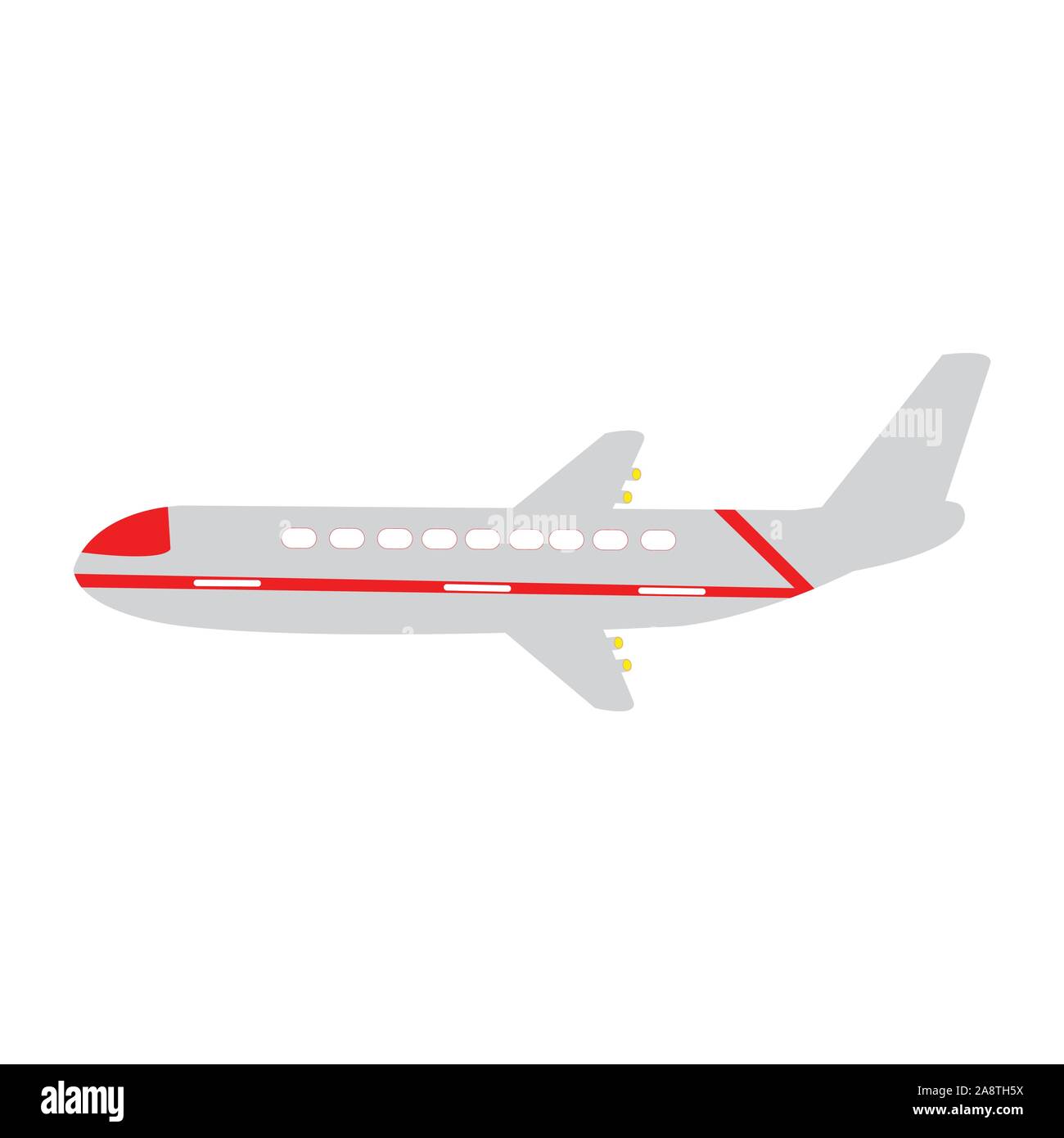 A Beautiful Red And Grey Plane On A White Backdrop Stock Vector Image ...