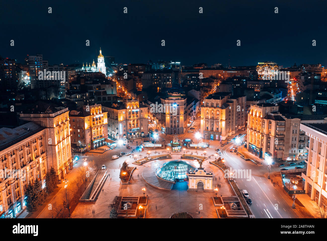 Maidan Nezalezhnosti is the central square of the capital city of ...