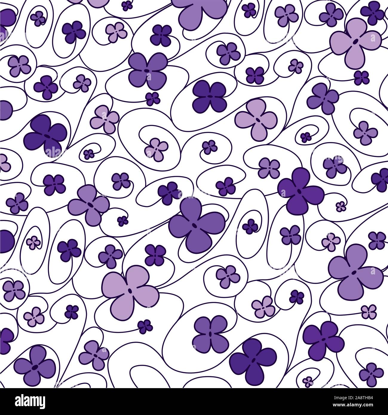 Whimsical purple floral pattern hi-res stock photography and images - Alamy