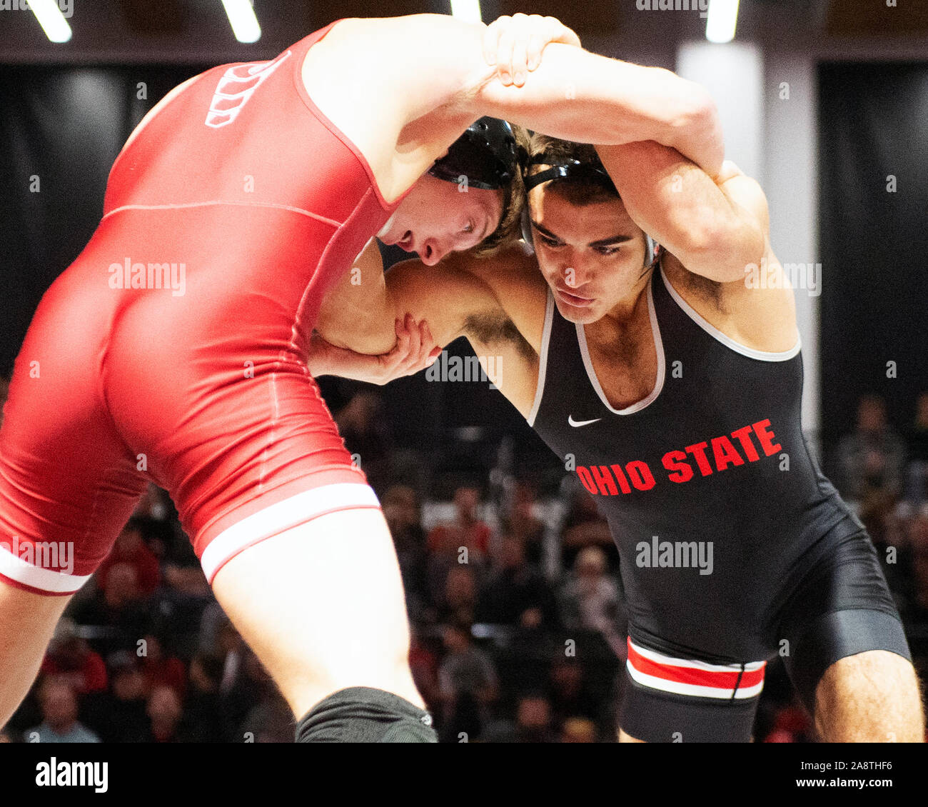 November 10, 2019: Ohio State Buckeyes Ethan Smith (black) wrestles ...