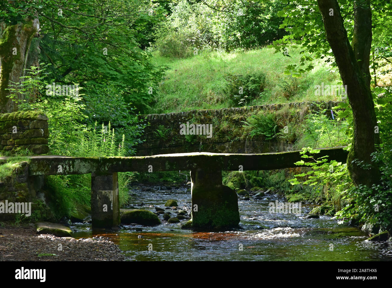 Clapper Bridge, Wycoller, Lancashire Stock Photo - Alamy