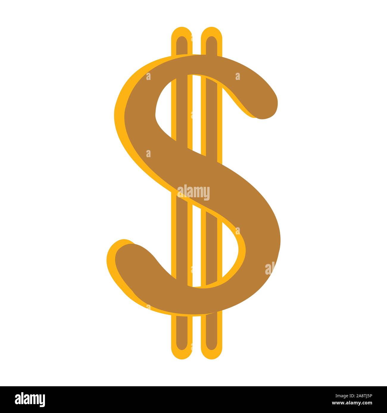 The Iconic Golden Dollar Sign On White Stock Vector Image & Art - Alamy