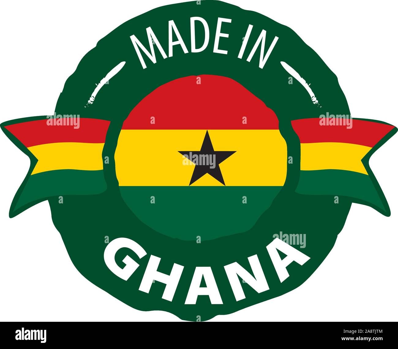 Ghana flag, vector illustration on a white background Stock Vector ...