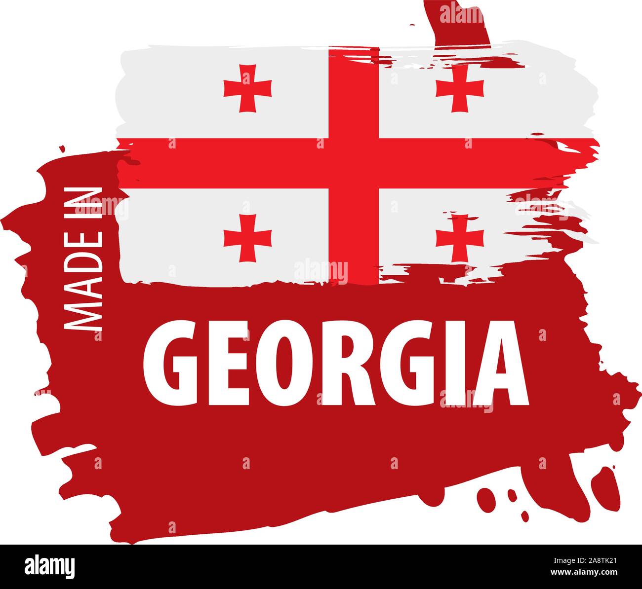 Georgia flag, vector illustration on a white background Stock Vector ...