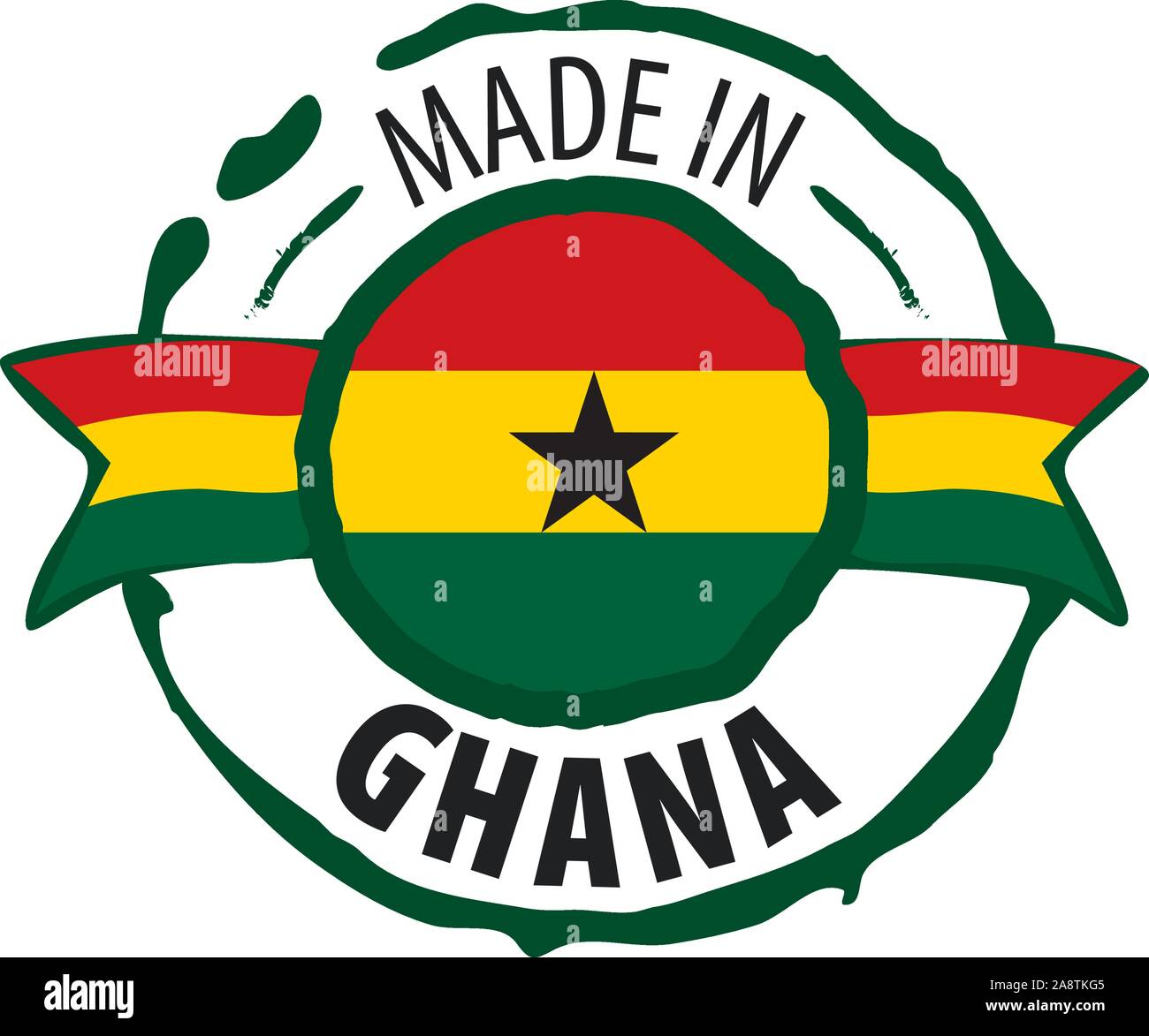Ghana flag, vector illustration on a white background Stock Vector ...