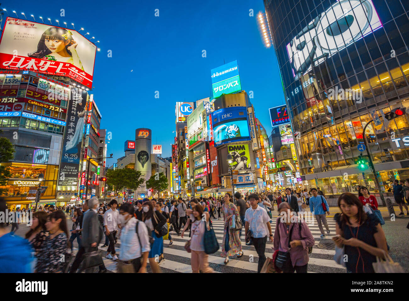 Shibuya Crossing, the busiest intersection in the World, Tokyo, Japan ...