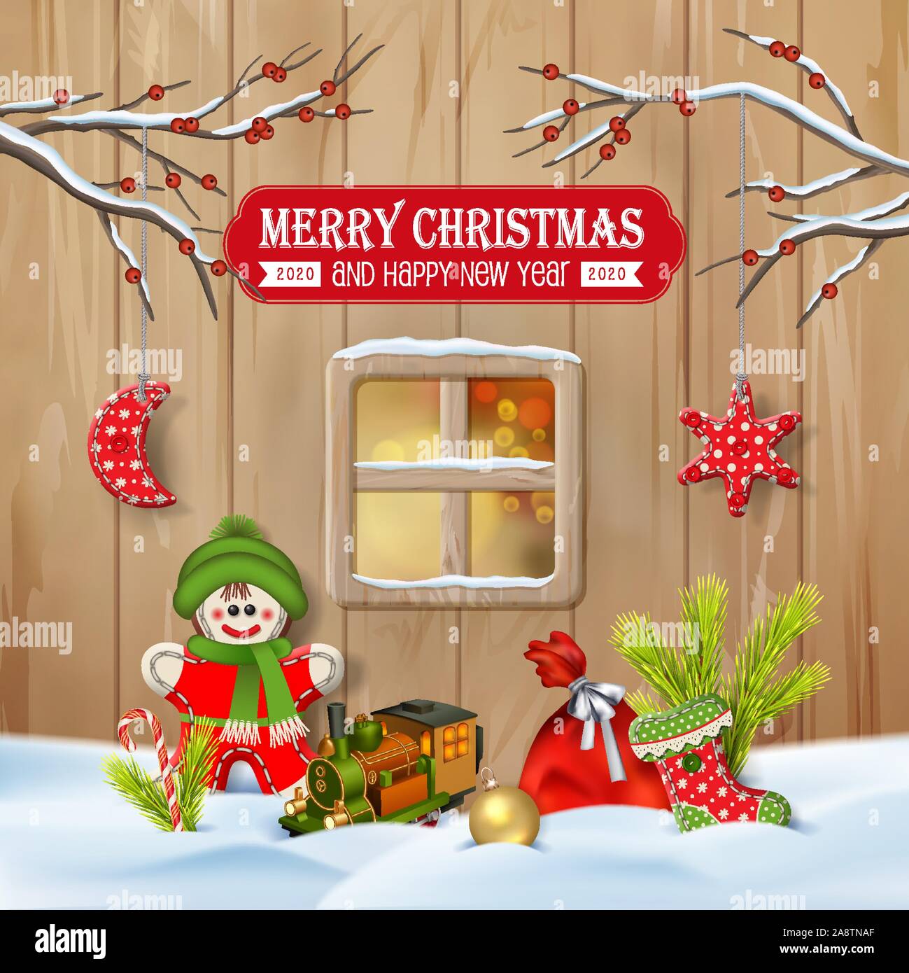 Winter window scene Stock Vector Images - Alamy