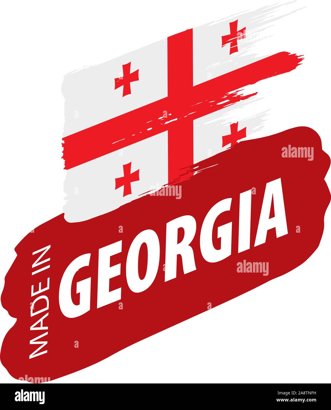 Georgia flag, vector illustration on a white background Stock Vector ...