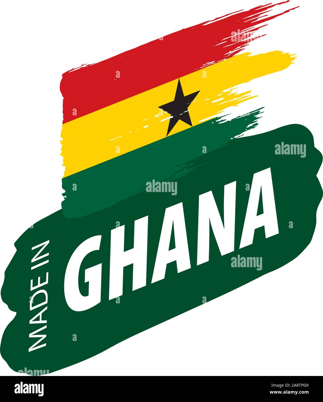 Ghana flag, vector illustration on a white background Stock Vector ...