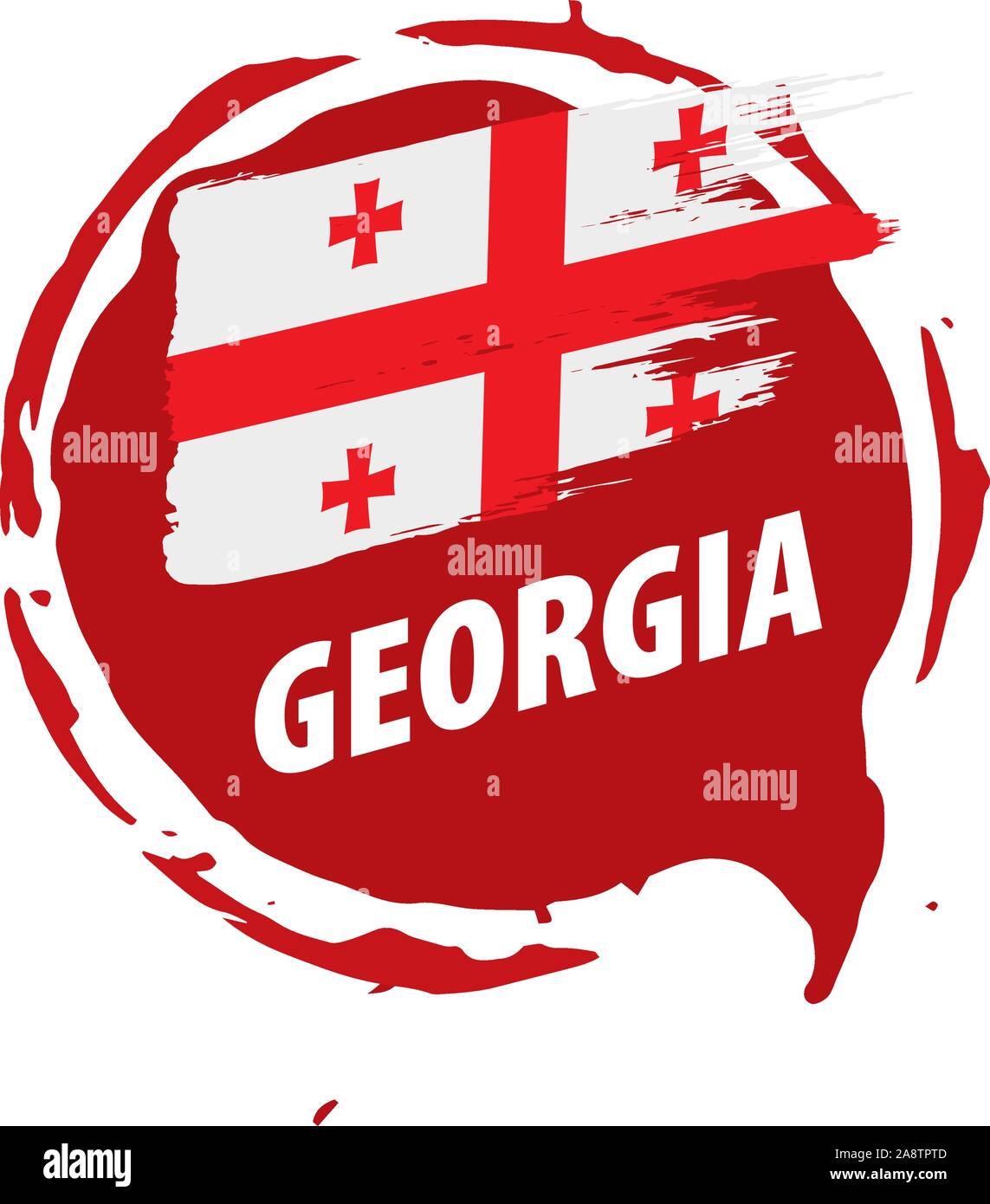 Georgia flag, vector illustration on a white background Stock Vector ...