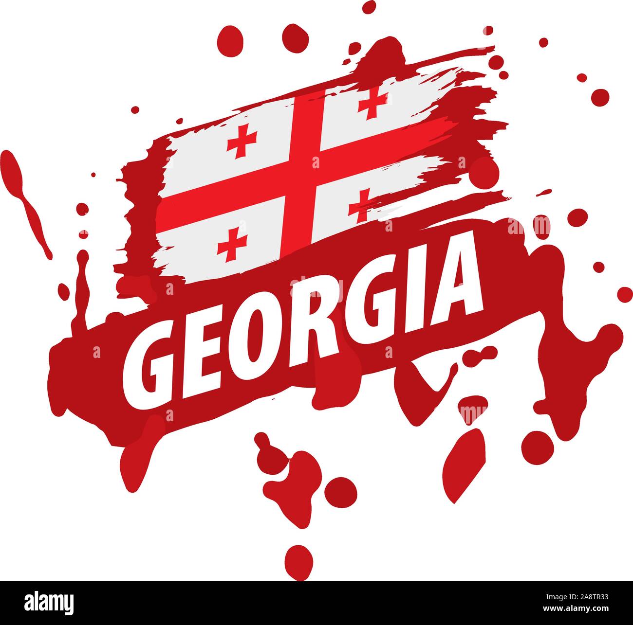 Georgia flag, vector illustration on a white background Stock Vector ...