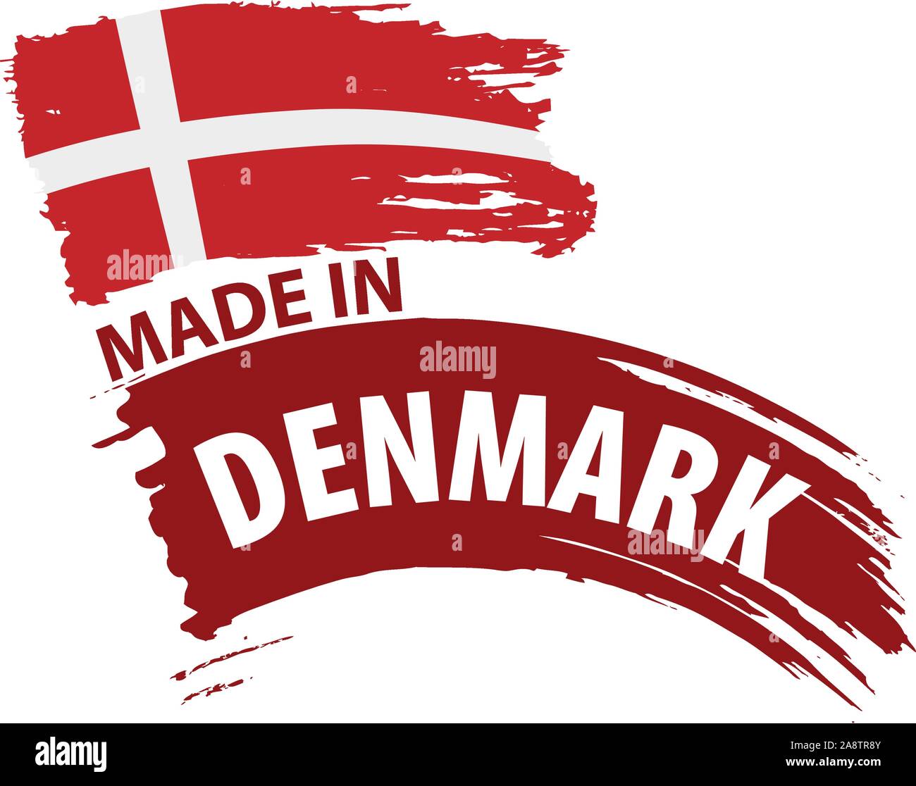 Denmark flag, vector illustration on a white background Stock Vector ...