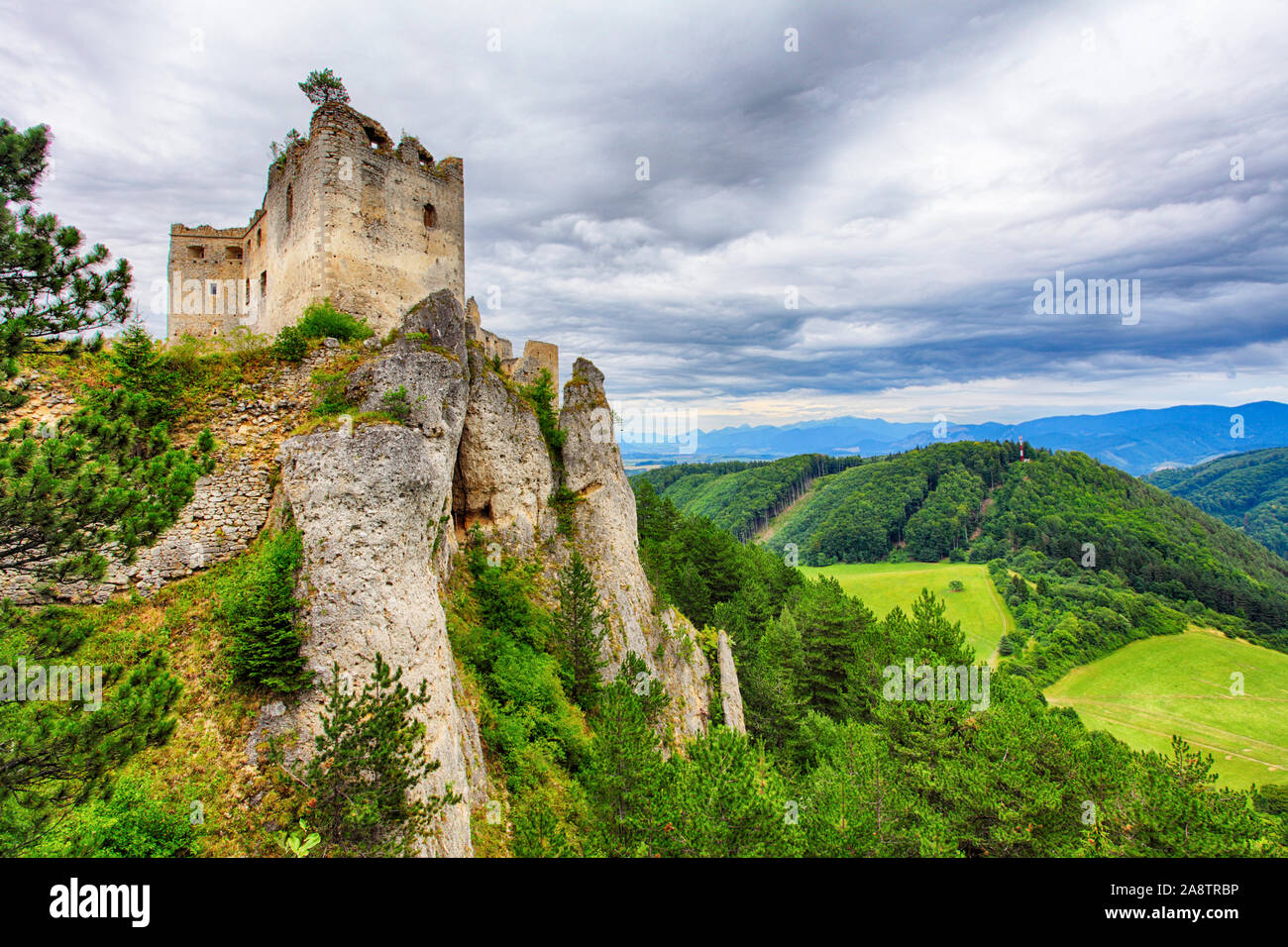 Slovakia old castle - Lietava Stock Photo - Alamy