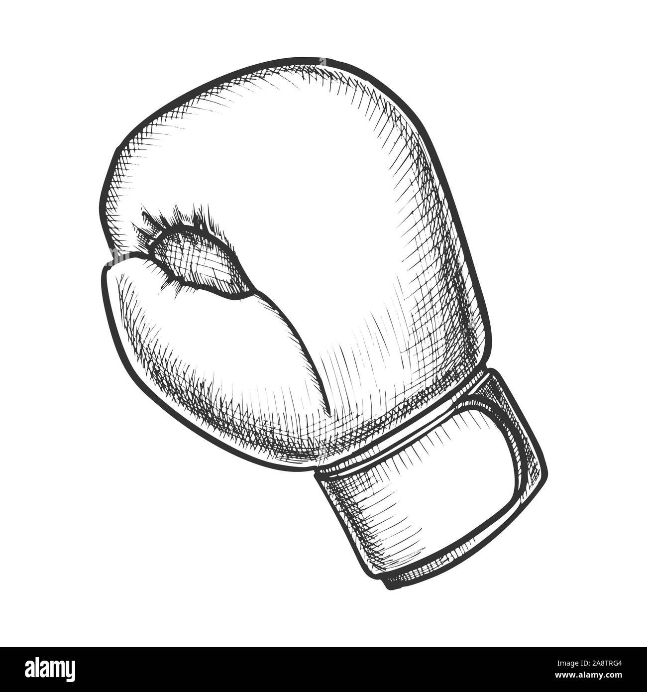 Boxing Glove For Sport Training Monochrome Vector Stock Vector Image ...