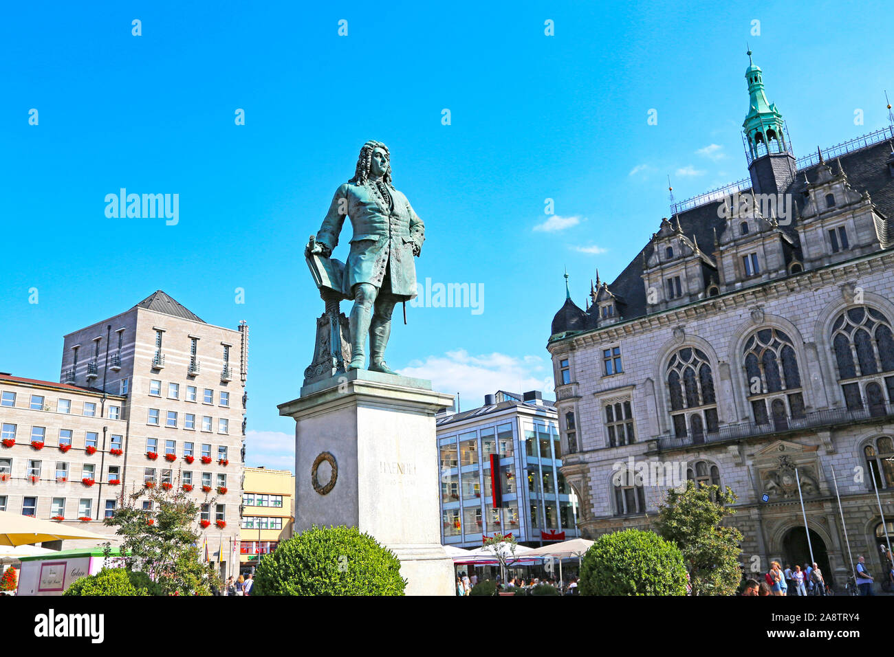 Halle/Saale, Germany-August 24, 2019: Monument to Georg Friedrich ...