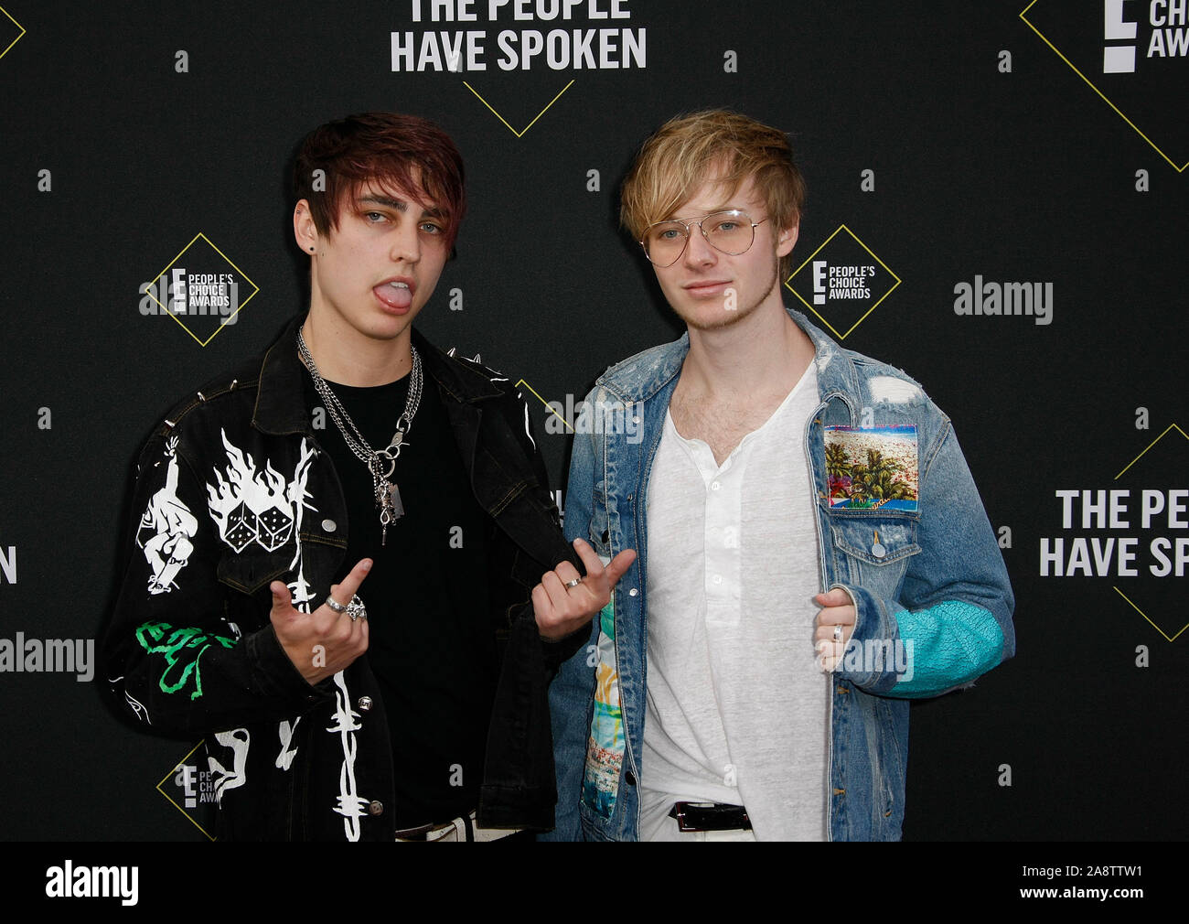 Santa Monica, USA. 10th Nov 2019. Colby Brock, Sam Golbach attend the ...