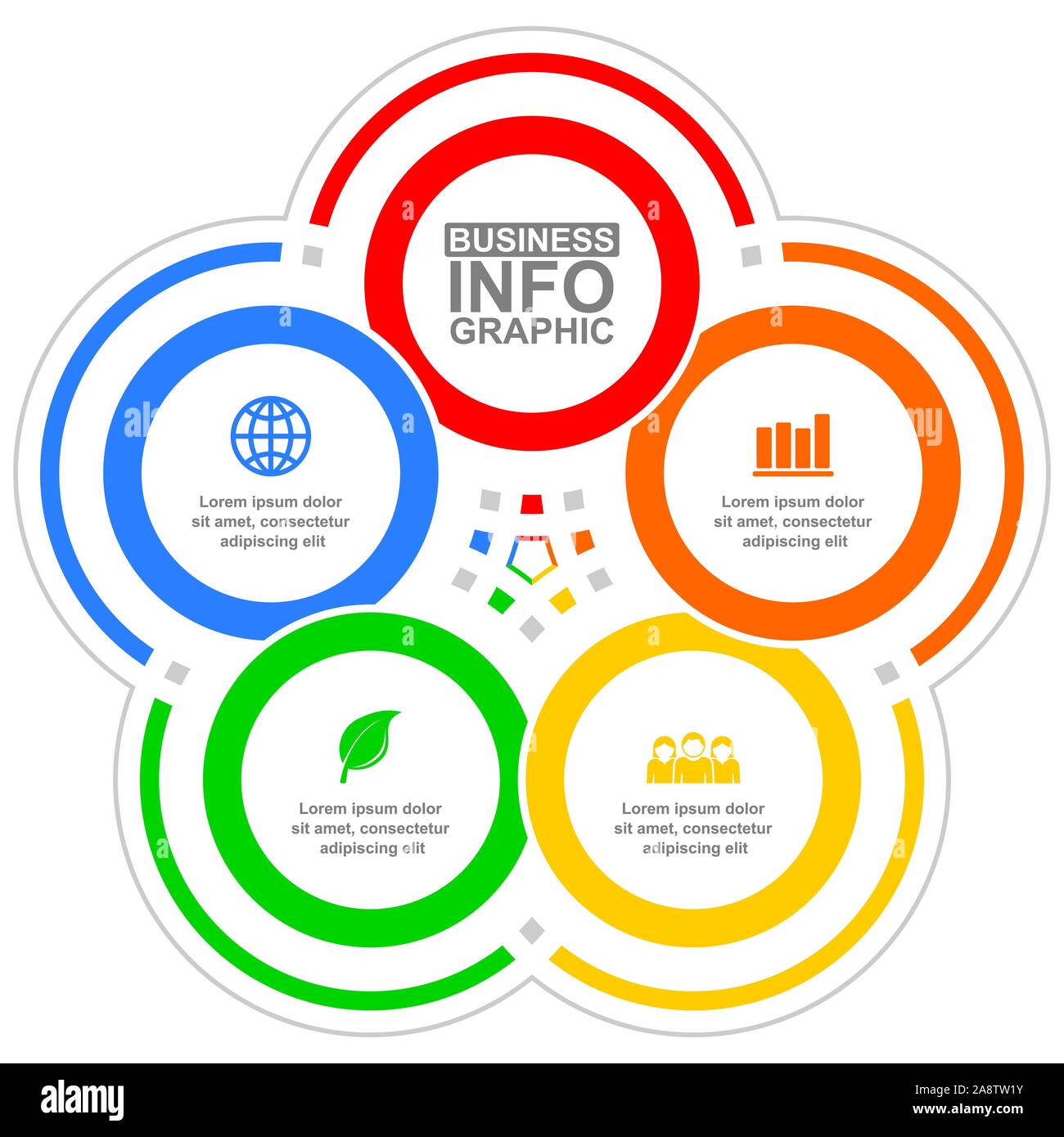 Infographic circular vector template for presentation, diagram, business concept with 5 options ...