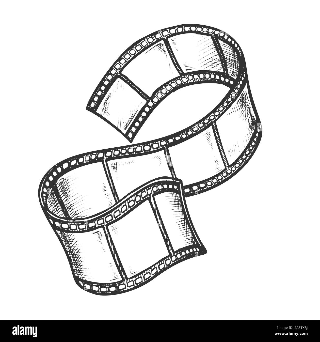 Film Strip For Cinema Projector Monochrome Vector Stock Vector Image ...
