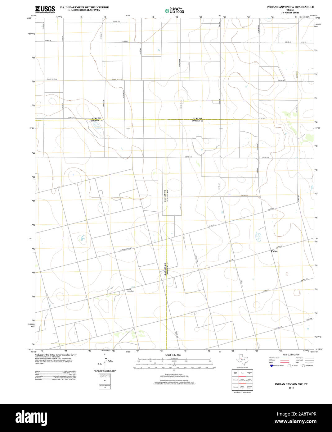 USGS TOPO Map Texas TX Indian Canyon NW 20121106 TM Restoration Stock ...