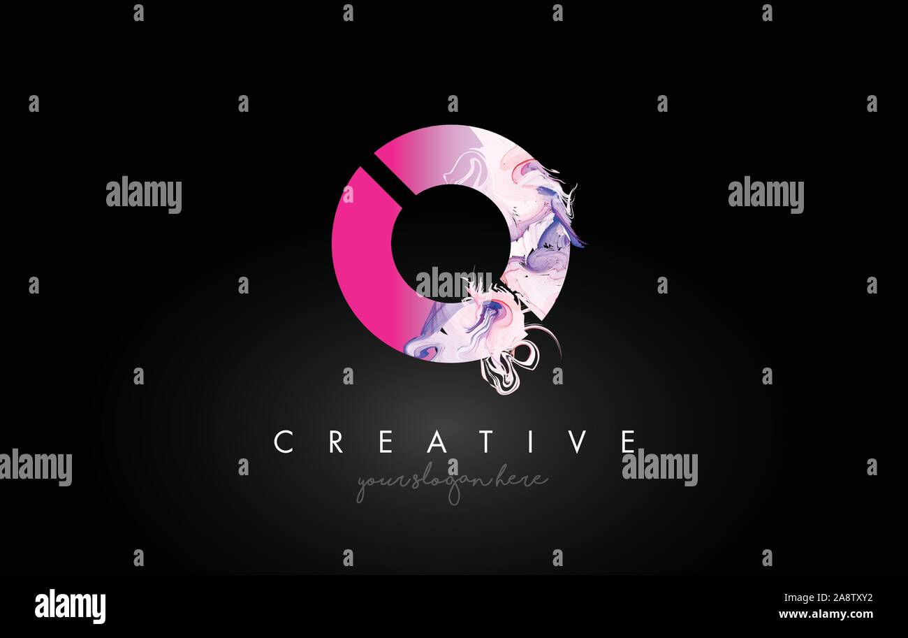 O Letter Artistic Purple Paint Flow Icon Logo Design. Creative Ink ...