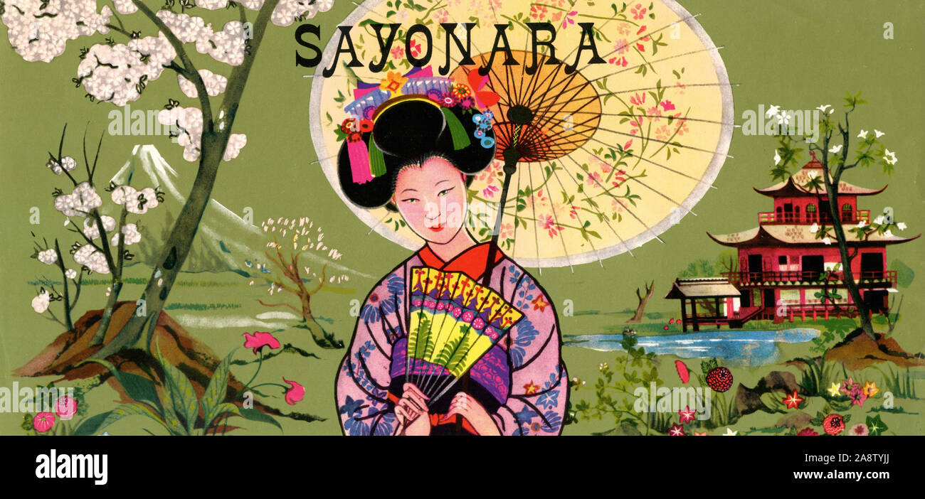 Sayonara advertisement, Italy 1930s Stock Photo - Alamy