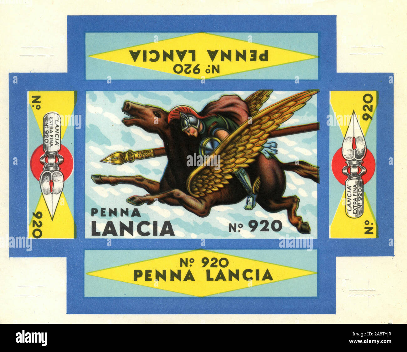 Lancia pen nib advertisement, Italy 1930s Stock Photo - Alamy