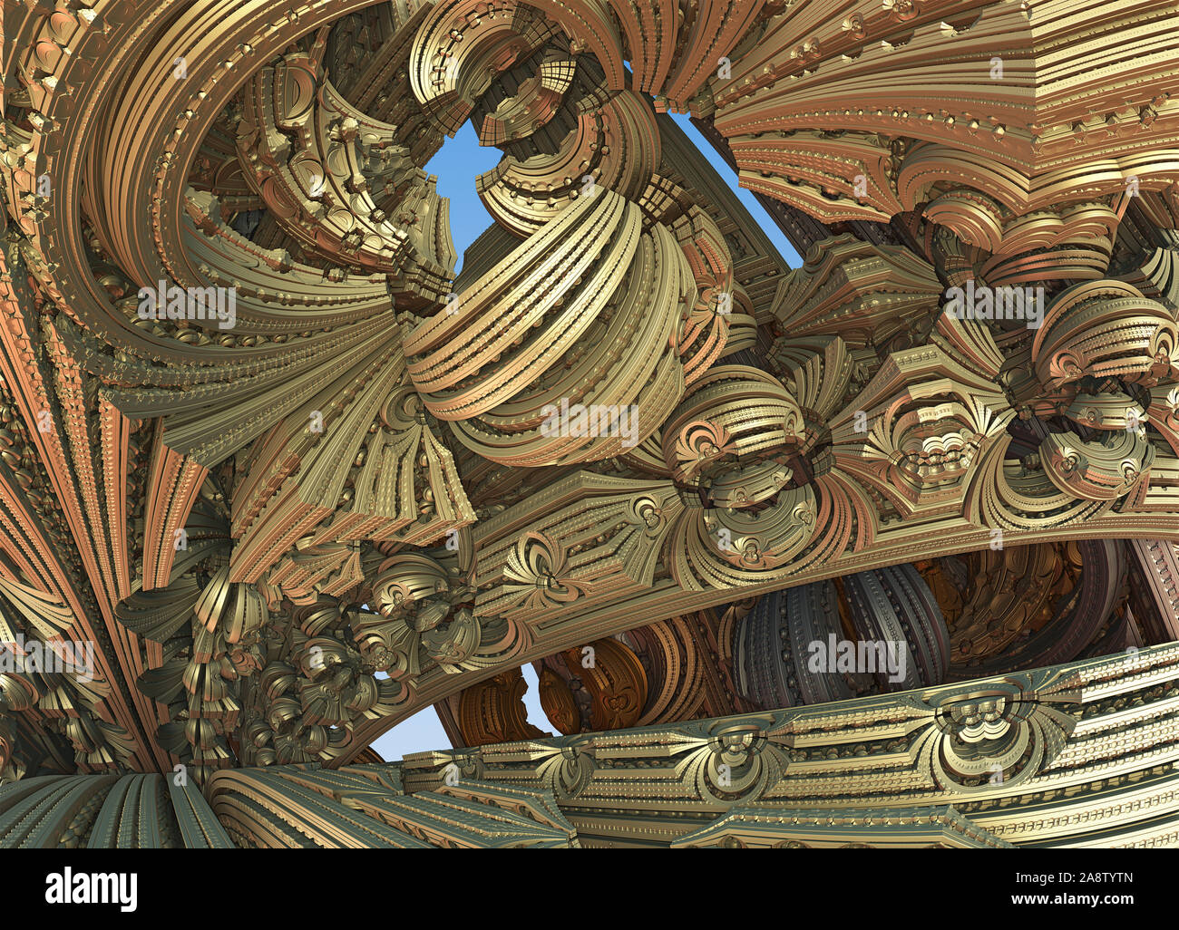 Abstract artwork - 3d illustration, organic geometric shapes Stock ...