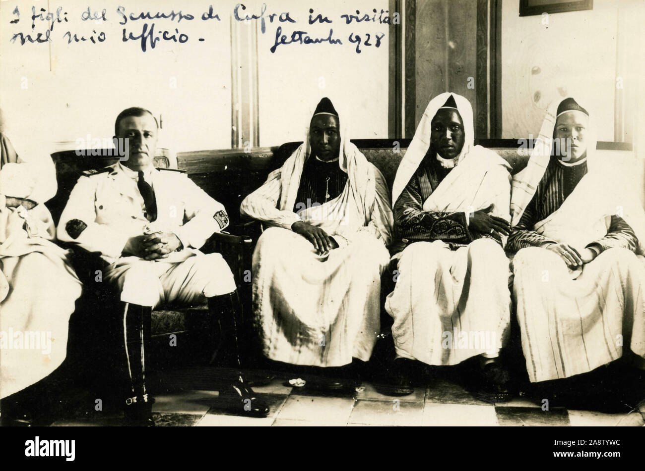 The sons of Senussi visiting the office of Bengasi Italian Commissioner ...