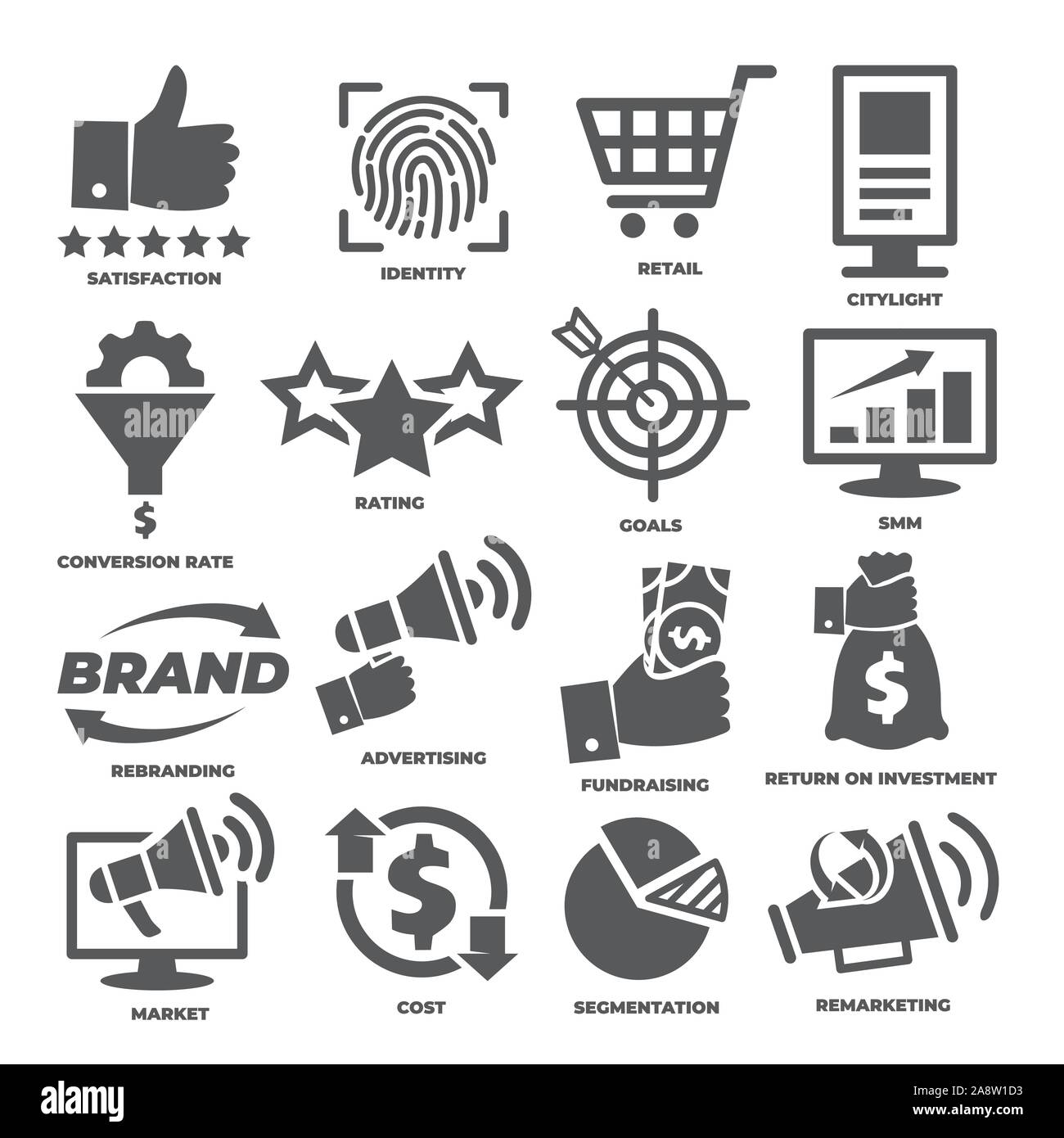 Business management icons Marketing and cost process Stock Vector Image ...