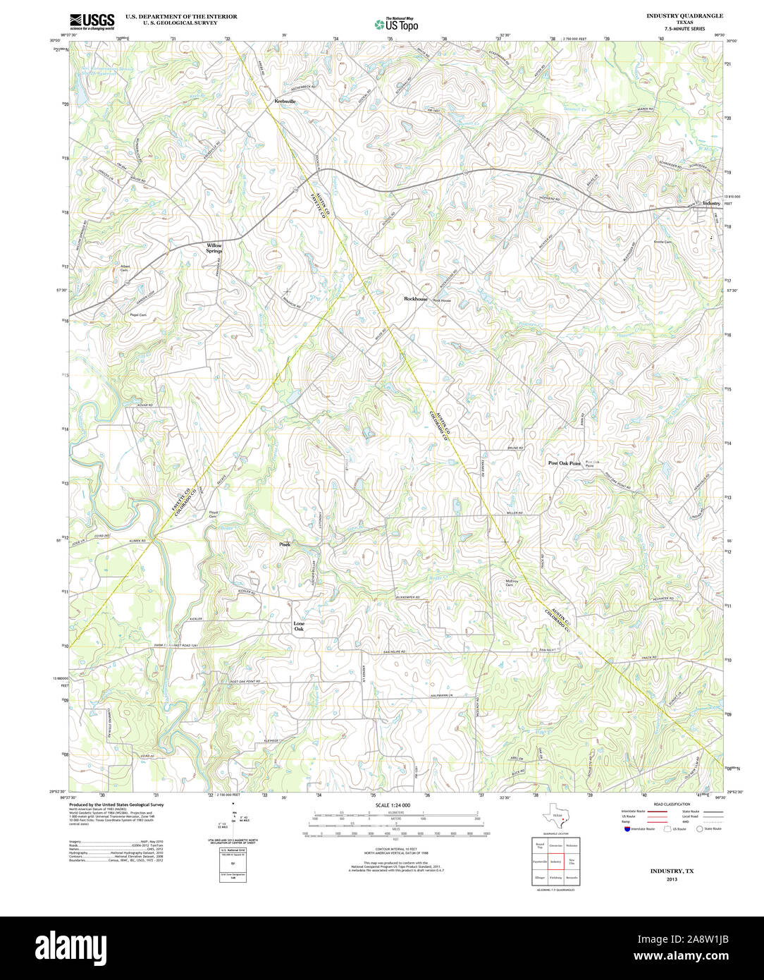 USGS TOPO Map Texas TX Industry 20130201 TM Restoration Stock Photo - Alamy