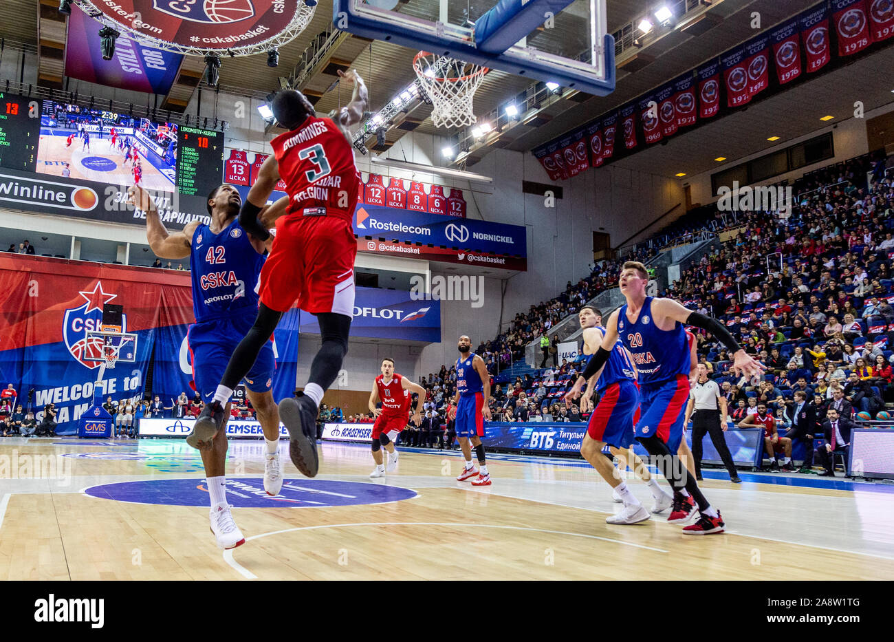 Moscow Russia. 10th Nov 2019. 3 Will Cummings in action during the Russian VTB United Basketball League 2019 2020 season between Lokomotiv Kuban and CSKA Moscow.CSKA Moscow won 81 72. Credit SOPA Imag...