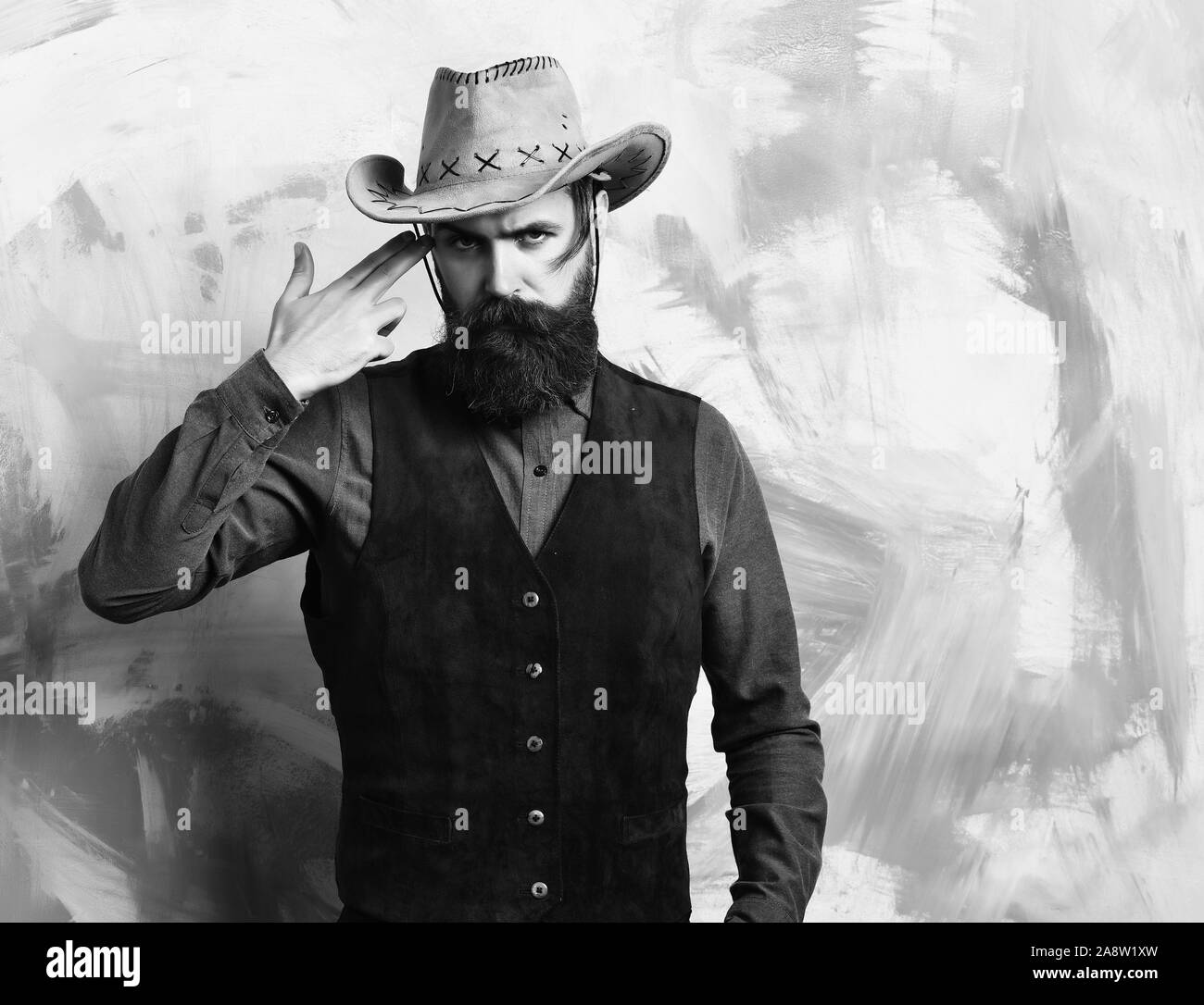 Cowboy vest Black and White Stock Photos & Images - Alamy
