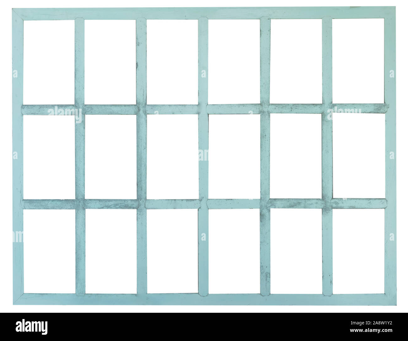 wood blue window frame isolated on white background Stock Photo - Alamy