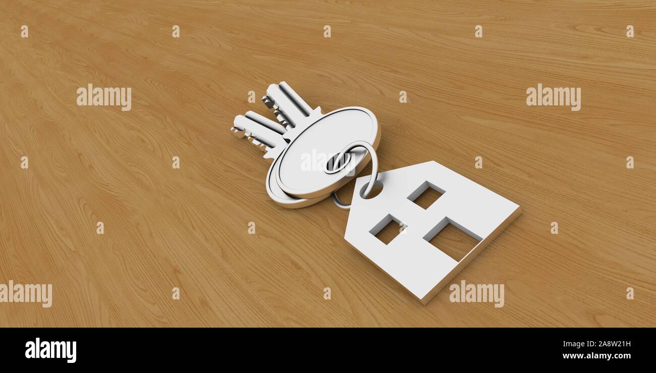 Key with a House Keychain for a new Home Extremely detailed and ...