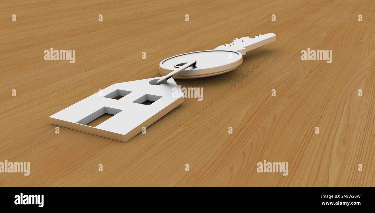 Key with a House Keychain for a new Home Extremely detailed and ...