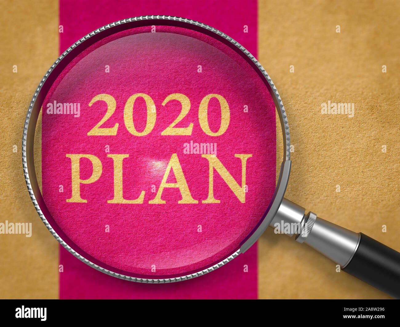 2020 Plan Concept through Magnifier Stock Photo - Alamy