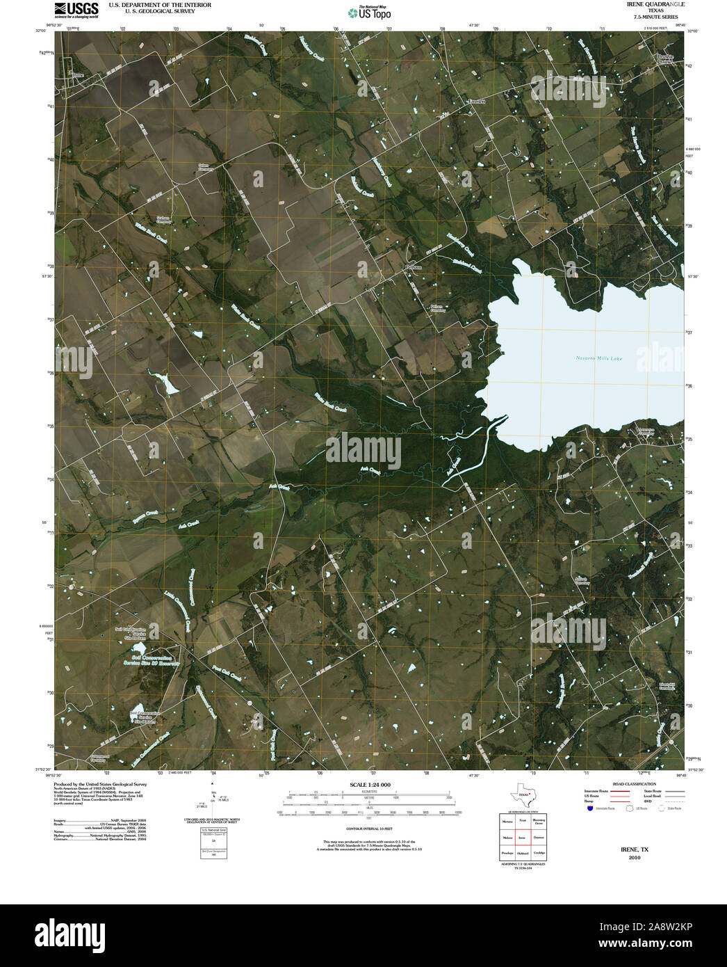 USGS TOPO Map Texas TX Irene 20100318 TM Restoration Stock Photo - Alamy