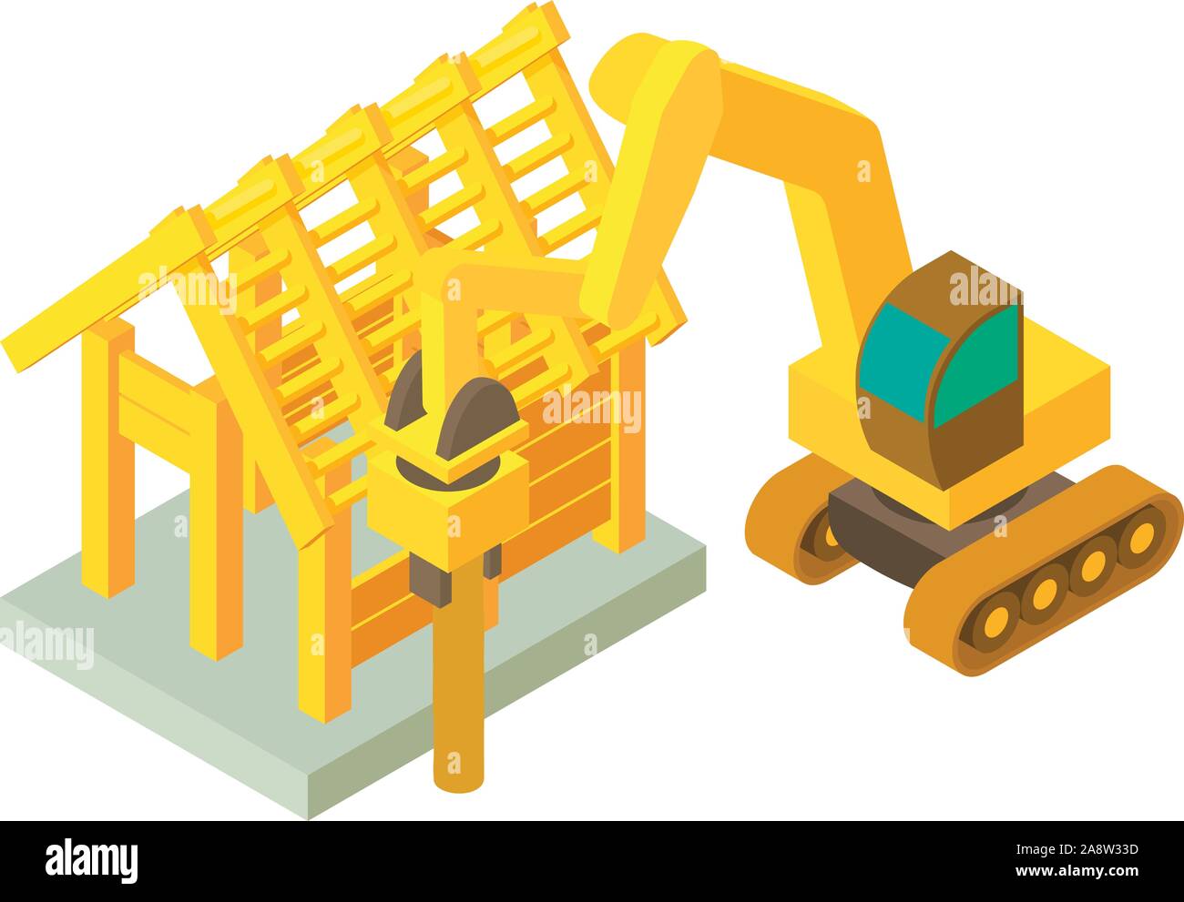 Mini digger house Stock Vector Images - Alamy