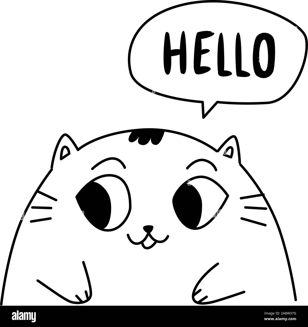 Kawaii style logo Black and White Stock Photos & Images - Alamy