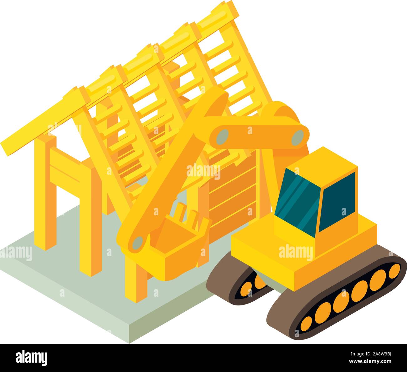 Mining excavator icon isometric Stock Vector Images - Alamy