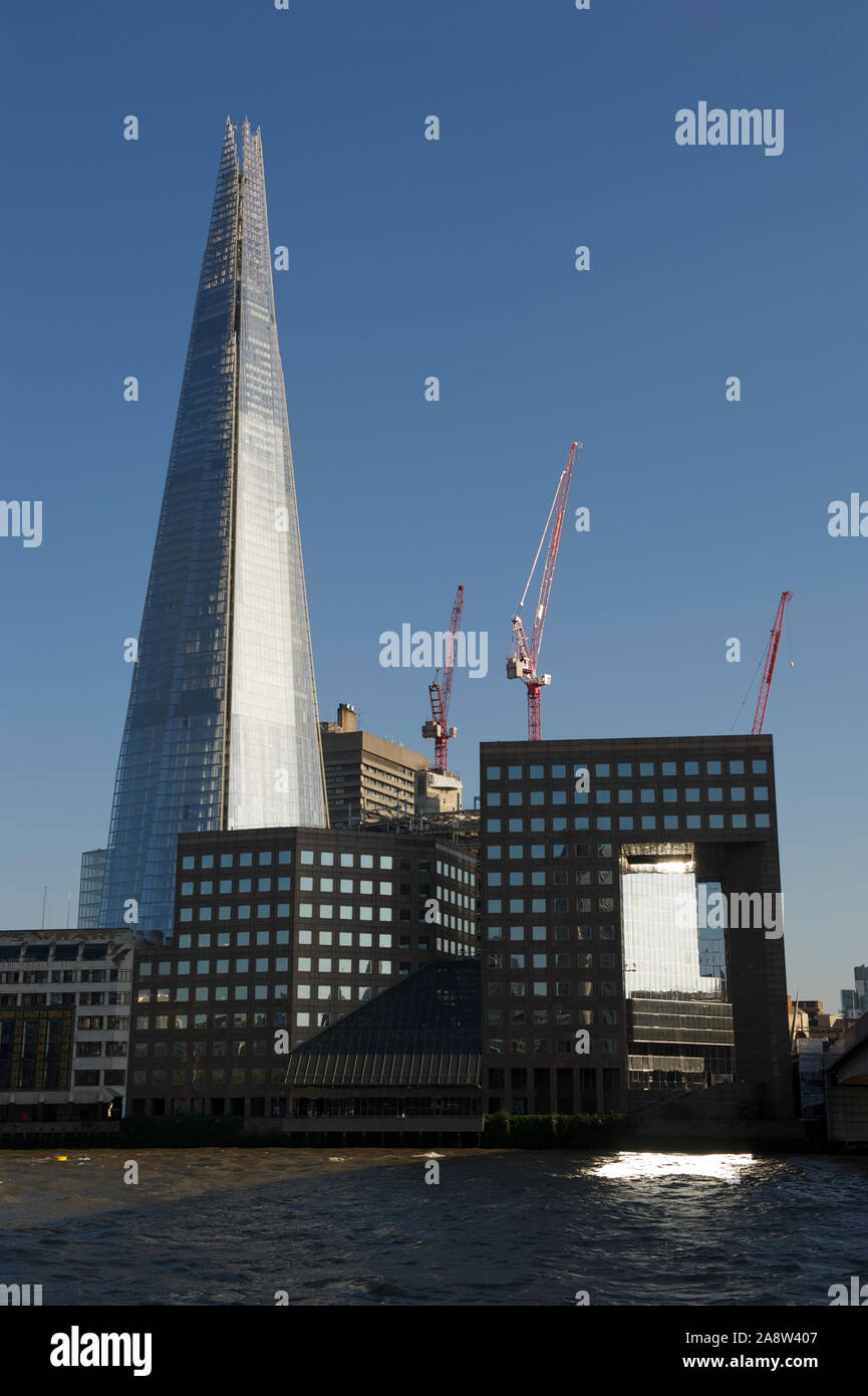 LONDON - MAY 26, 2012: The Shard skyscraper takes shape above the city ...