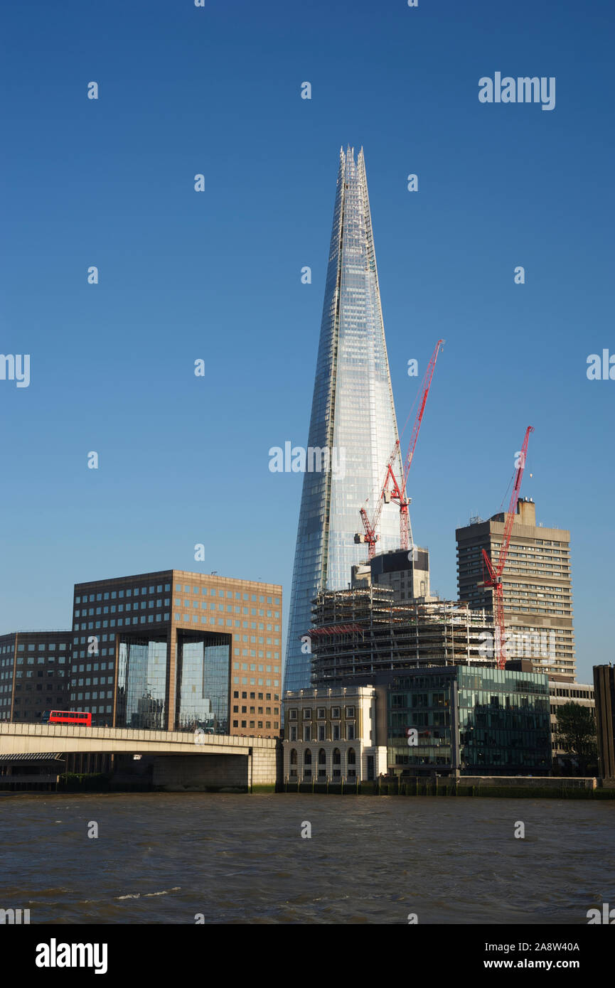 LONDON - MAY 26, 2012: The Shard skyscraper takes shape above the city ...