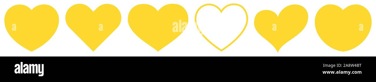 Heart Yellow | Love | Logo | Variations Stock Vector Image & Art - Alamy