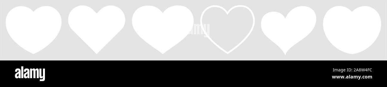 Heart White Bright Light | Love | Logo | Variations Stock Vector Image ...