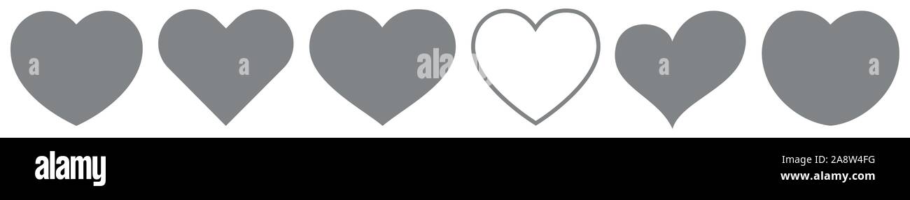 Heart Gray | Love | Logo | Variations Stock Vector Image & Art - Alamy