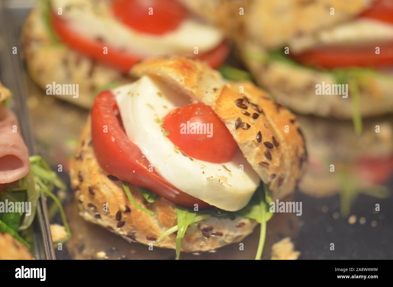 tasty mix italian panini & starters Stock Photo - Alamy
