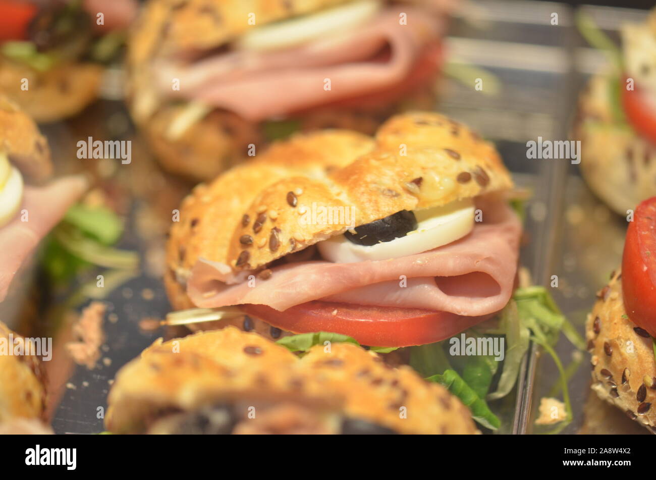tasty mix italian panini & starters Stock Photo - Alamy