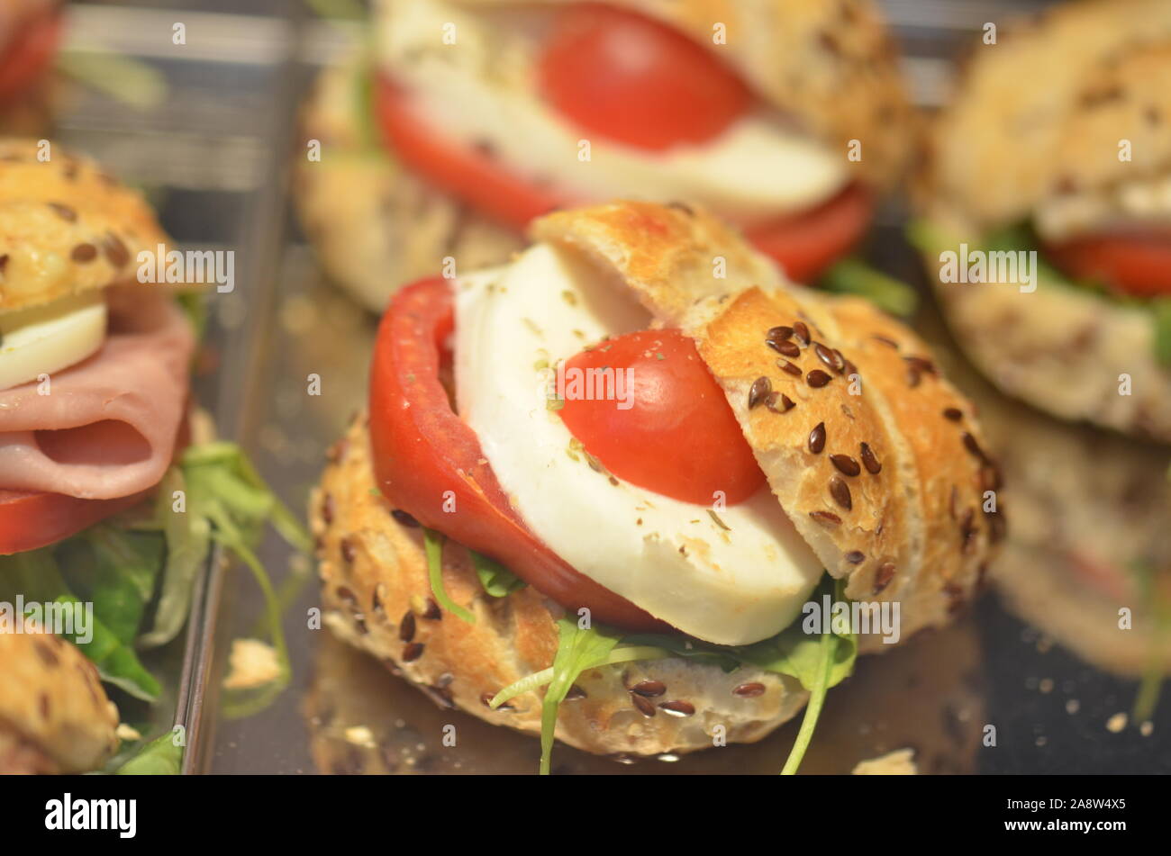 tasty mix italian panini & starters Stock Photo - Alamy