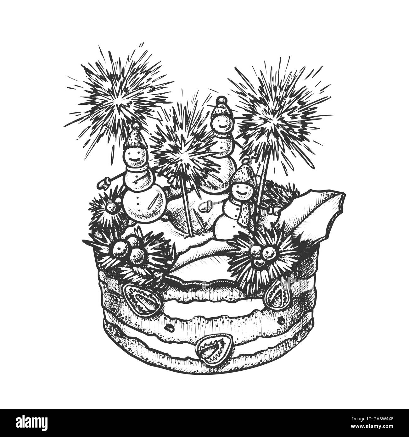 Christmas decoration cake slice Stock Vector Images - Alamy